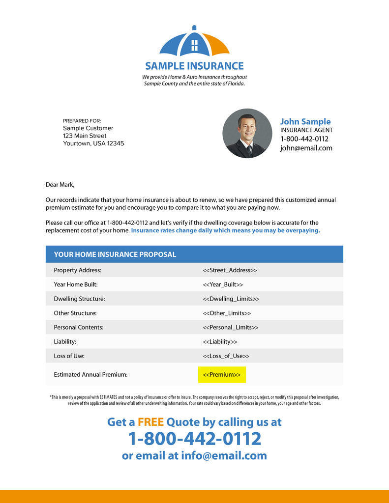 Insurance Letters and Inserts for Bulk Mail – PostcardMania