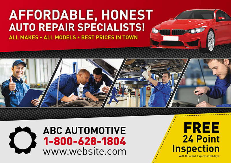 Auto Repair Postcard Bulk Mailers | Customizable Postcard Mailers ...