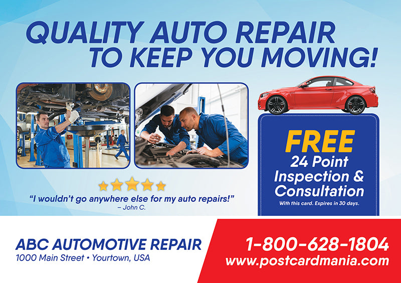 Auto Repair 4.25"x6" Postcards | Customizable Direct Marketing Mailers ...