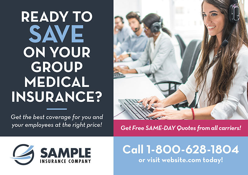 Business Medial Insurance Postcard Bulk Mailers | Customizable Postcar ...
