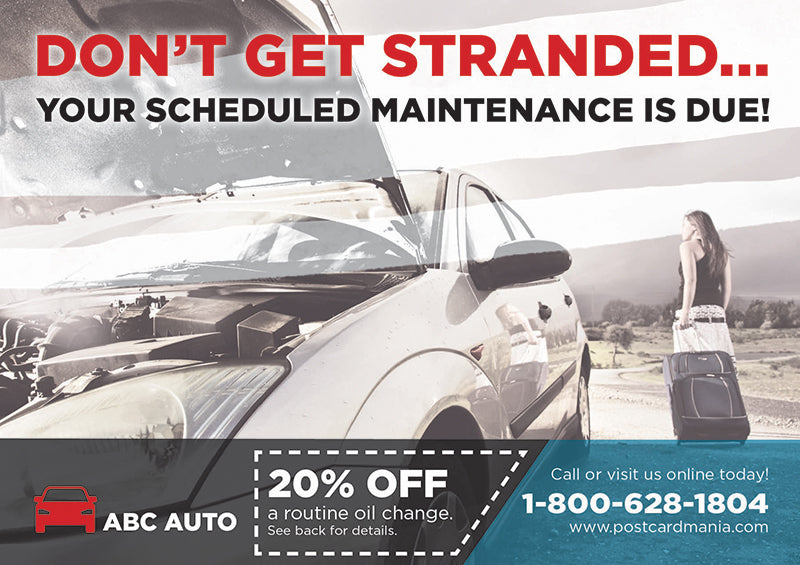 Car Maintenance Postcard Bulk Mailers | Custom Marketing Postcards ...