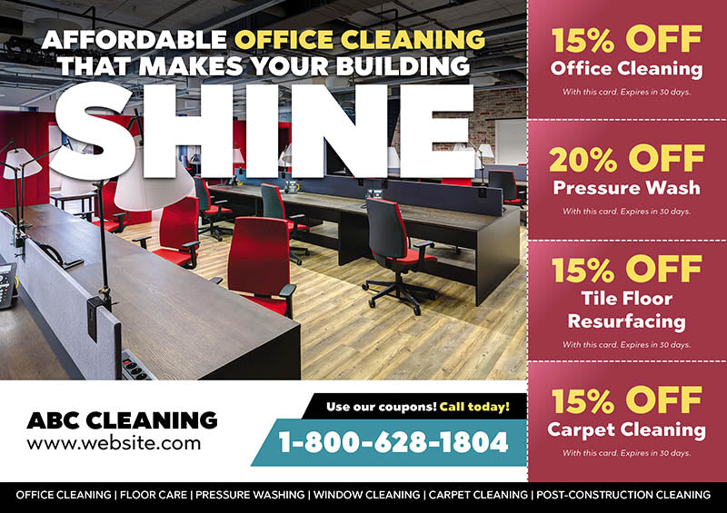 Office Cleaning Postcard Bulk Mailers | Customizable Postcard Mailers ...