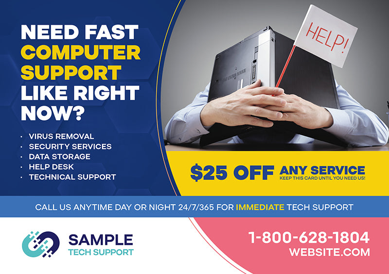 Computer Support Postcard Bulk Mailers | Customizable Postcard Mailers ...