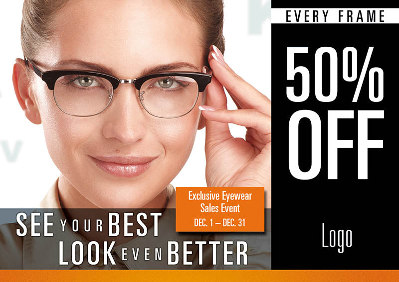 Eye Glasses Postcard Bulk Mailers | Custom Marketing Postcards ...