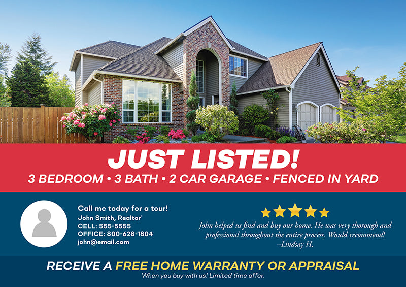 Just Listed Postcard Bulk Mailers | Custom Printed Direct Mail Flyer A ...