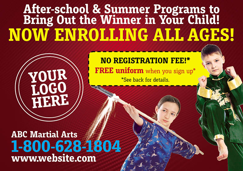 Karate Postcard Bulk Mailers | Custom Advertising Postcards – PostcardMania