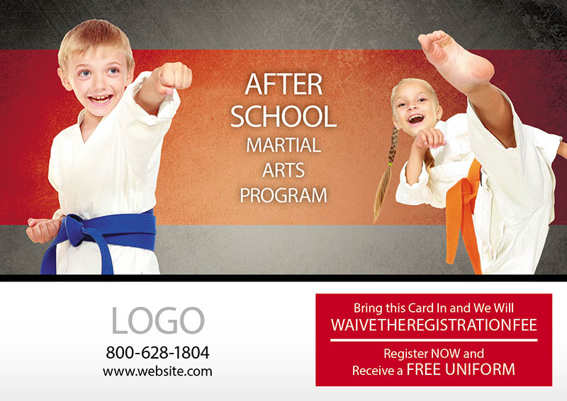 Karate School Postcard Bulk Mailers | Customizable Direct Mailers ...