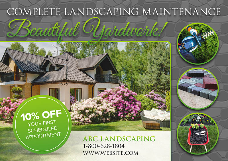 Lawn Maintenance Postcard Bulk Mailers | Custom Advertising Postcards ...