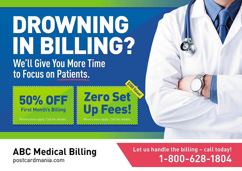 Physician Billing Postcard Bulk Mailers | Customizable Direct Mailers ...