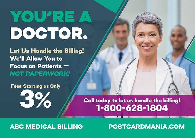 Medical Billing Postcard Bulk Mailers | Custom Printed Direct Mail Fly ...