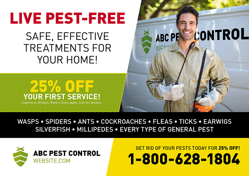 Pest Exterminator Direct Mail Postcards | Customizable Business Postca ...