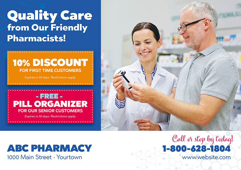 Pharmacy 4.25"x6" Postcards | Customizable Direct Marketing Mailers ...
