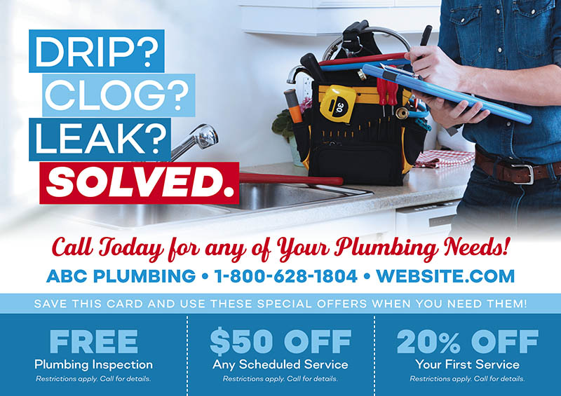 Plumbing Postcard Bulk Mailers | Custom Marketing Postcards – PostcardMania