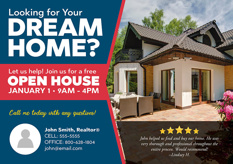 Real Estate Open House Invite Direct Mail Postcards | Custom Marketing ...